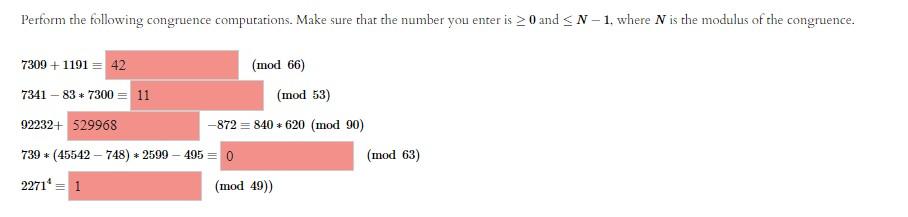 Solved Perform the following congruence computations. Make | Chegg.com