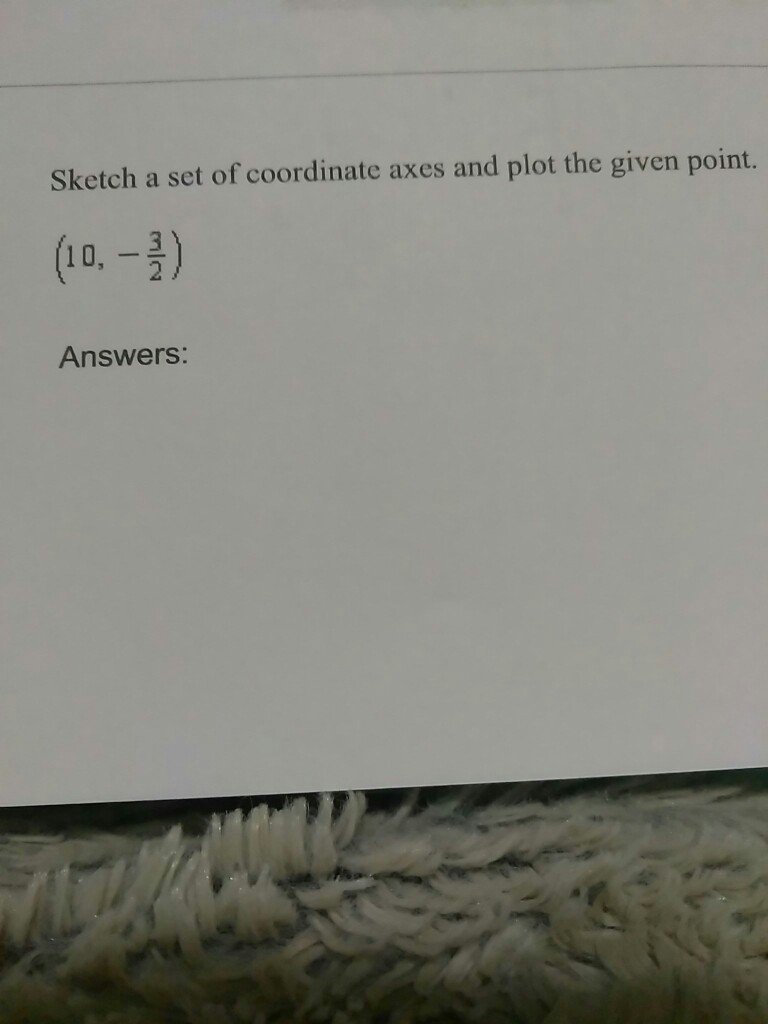 Solved Sketch a set of coordinate axes and plot the given | Chegg.com