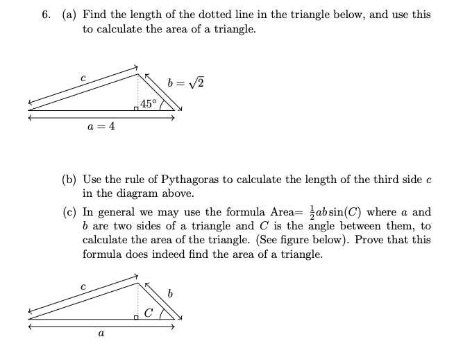 Solved 6. (a) Find the length of the dotted line in the | Chegg.com