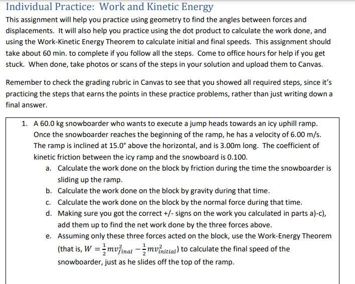 Solved Individual Practice: Work and Kinetic Energy This | Chegg.com