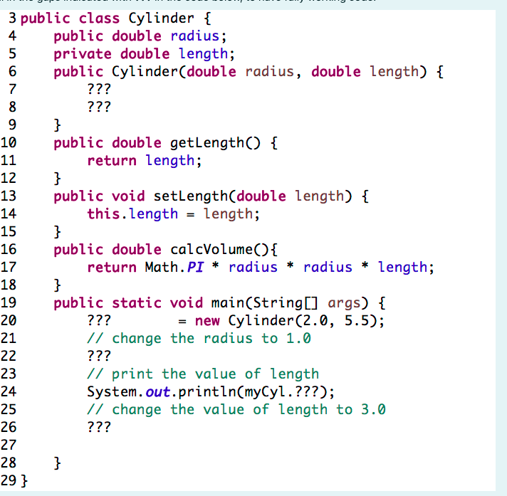 Solved 3 public class Cylinder { 4 public double radius; 5 | Chegg.com