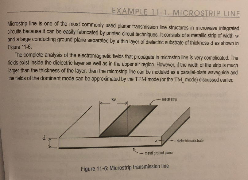 11-6. Consider the microstrip line shown in Example | Chegg.com