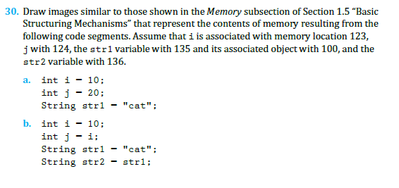 Solved 30. Draw images similar to those shown in the Memory | Chegg.com