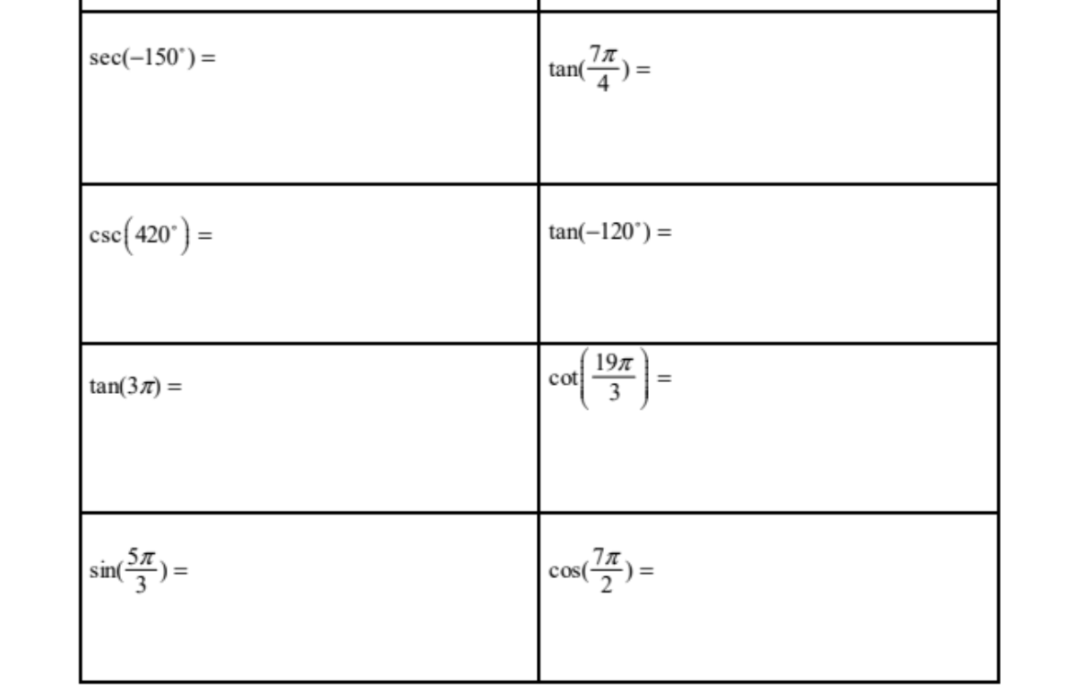 Solved Find the exact values of the following trigonometric | Chegg.com