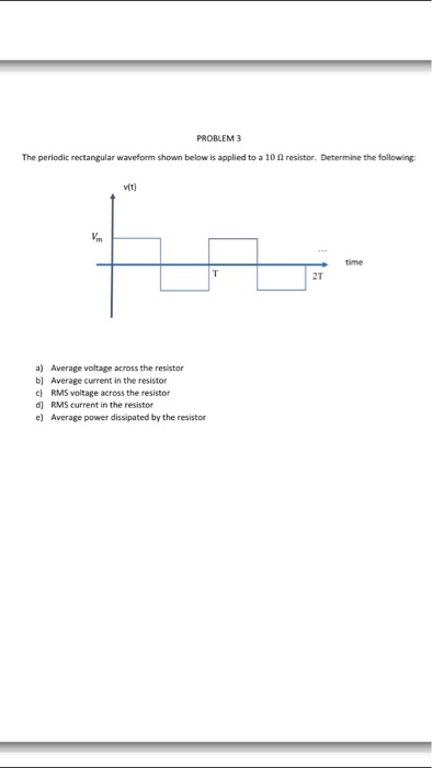 Solved The Periodic Rectangular Waveform Shown Below Is