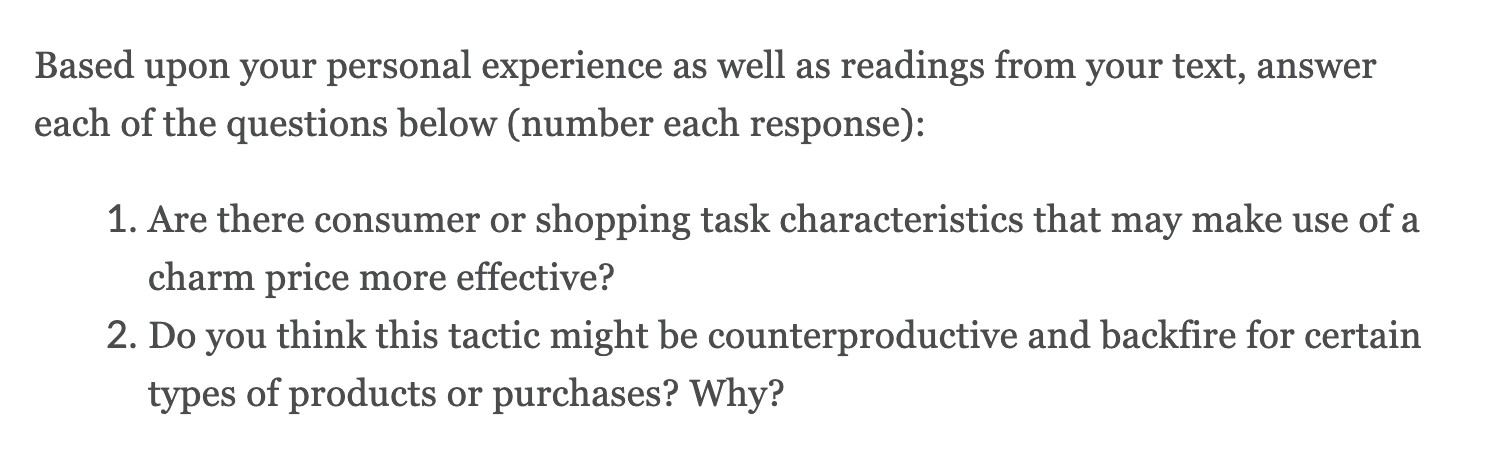 Solved Based upon your personal experience as well as | Chegg.com