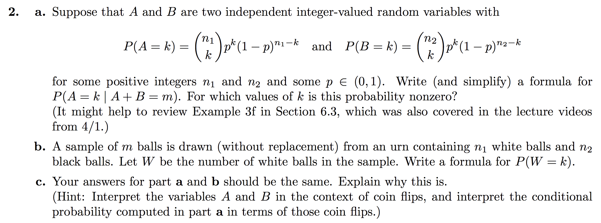 Solved 2. a. Suppose that A and B are two independent | Chegg.com