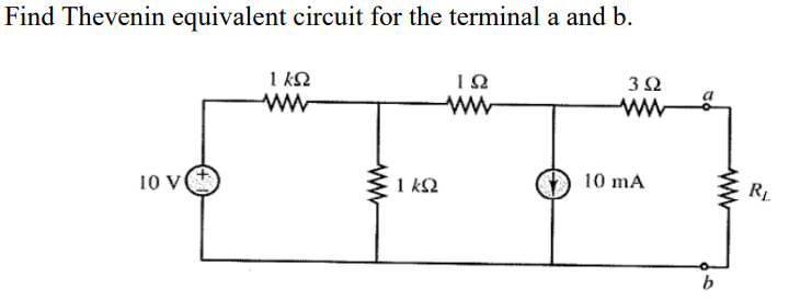 Solved Find Thevenin equivalent circuit for the terminal a | Chegg.com