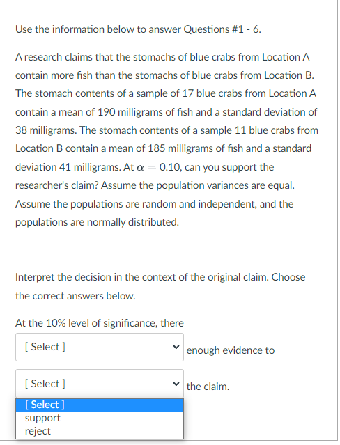 Solved Use the information below to answer Questions #1 - 6. | Chegg.com