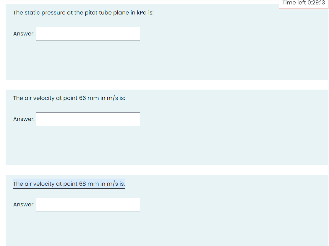 Solved In the velocity profile experiment, the following | Chegg.com