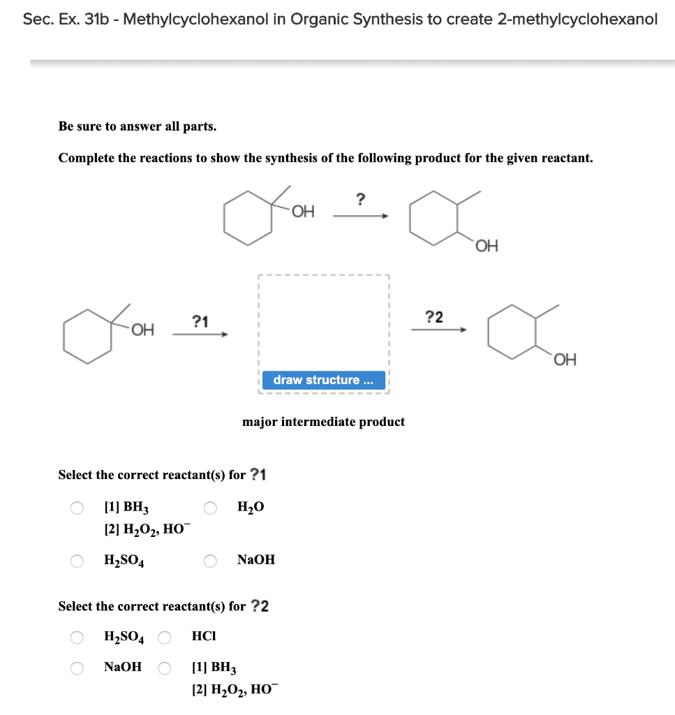 Solved Methylcyclohexanol in Organic Synthesis to | Chegg.com