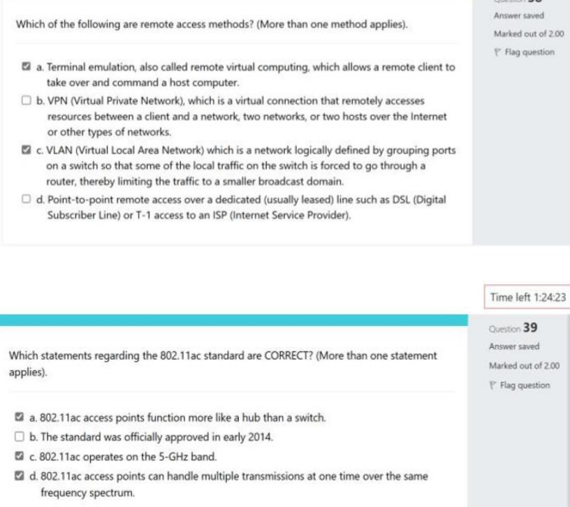 Solved Which of the following are remote access methods? | Chegg.com