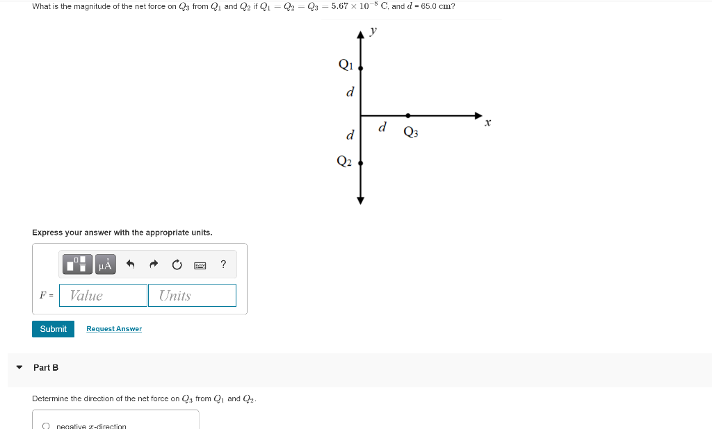 Solved What is the magnitude of the net force on Q3Q3 from | Chegg.com