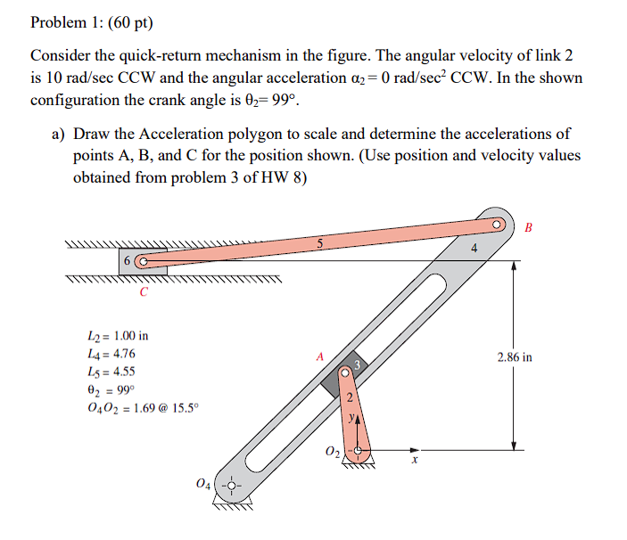 Solved Consider the quick-return mechanism in the figure. | Chegg.com