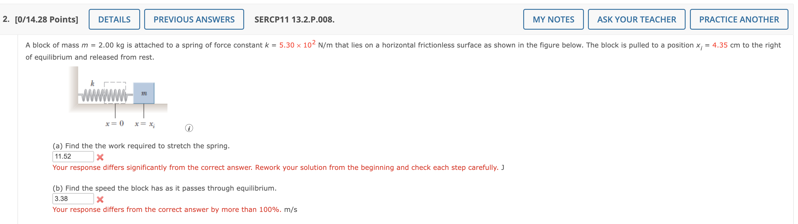 Solved of equilibrium and released from rest. (a) Find the | Chegg.com