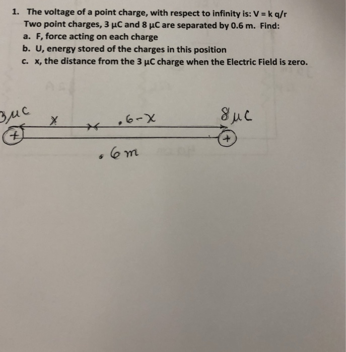 Solved 1. The voltage of a point charge, with respect to | Chegg.com
