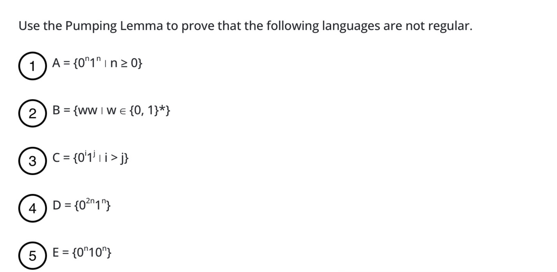 Solved Use the Pumping Lemma to prove that the following | Chegg.com