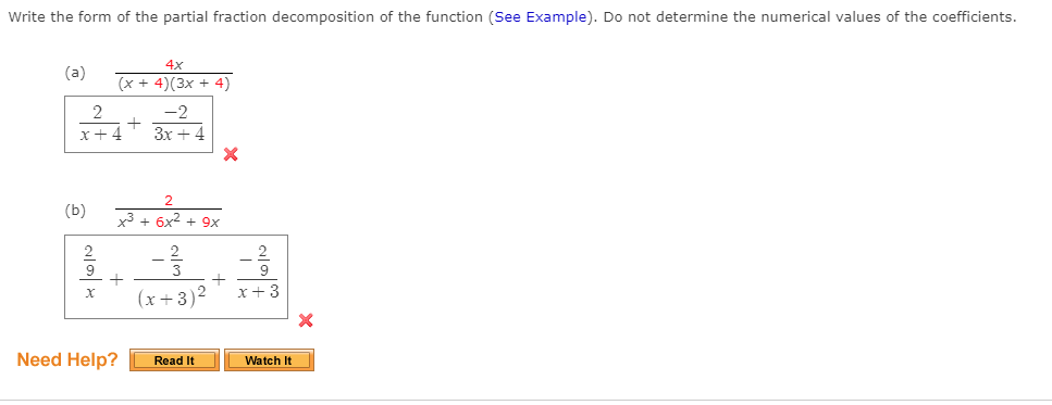 Solved Write the form of the partial fraction decomposition | Chegg.com