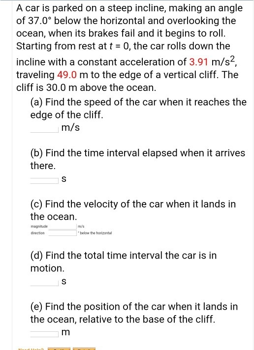 Solved A car is parked on a steep incline, making an angle | Chegg.com