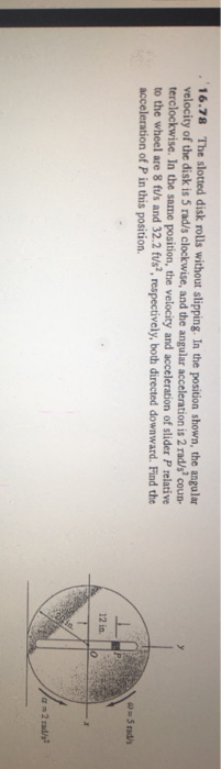 The slotted disk rolls without slipping. In the | Chegg.com