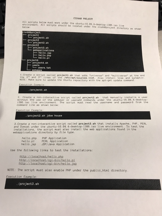 Solved CIS440 PROJECT All scripts below must work under the | Chegg.com