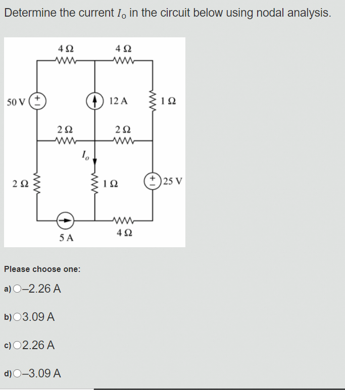 Solved Determine the current 1, in the circuit below using | Chegg.com