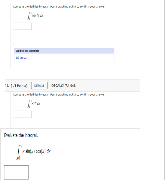 Solved Compute the definite integral. Use a graphing utility | Chegg.com