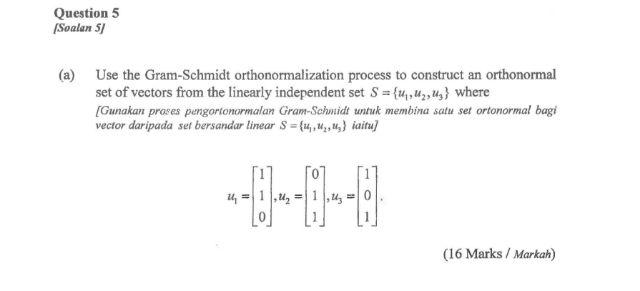Solved Use the Gram-Schmidt orthonormalization process to | Chegg.com