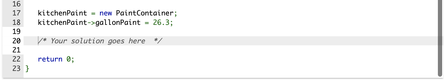 Deallocate memory for kitchenPaint using the delete | Chegg.com