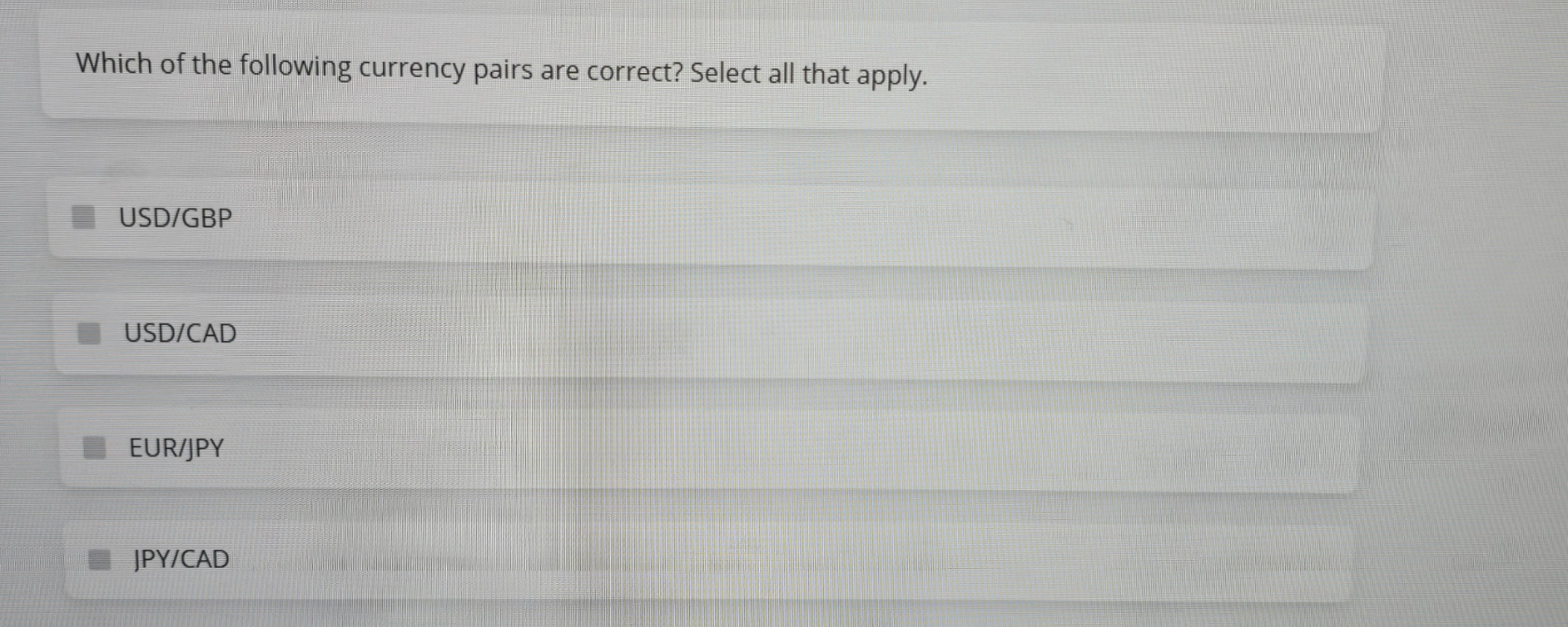 Solved Which of the following currency pairs are correct? | Chegg.com