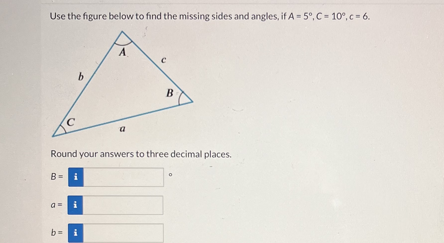 Solved Use the figure below to find the missing sides and | Chegg.com
