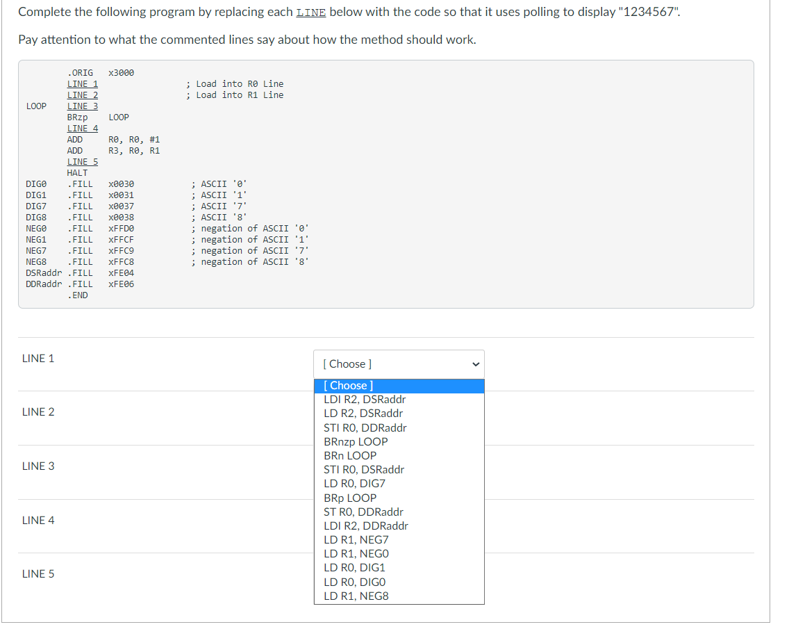Solved Complete the following program by replacing each LINE | Chegg.com
