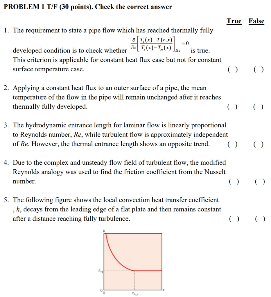 Solved PROBLEM 1 T/F (30 points). Check the correct answer | Chegg.com