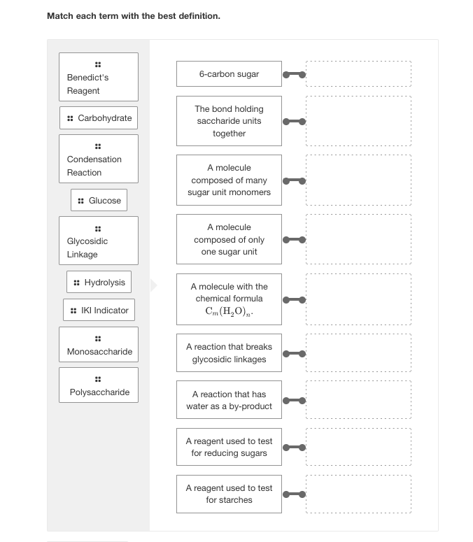 Solved Match each term with the best definition.6-carbon | Chegg.com