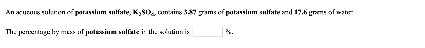 Solved An aqueous solution of potassium sulfate, K2SO4, | Chegg.com
