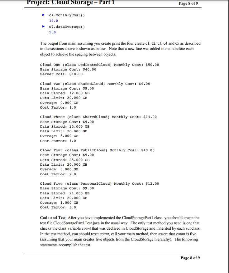 Solved Project: Cloud Storage - Part 1 Page 1 of 9 | Chegg.com
