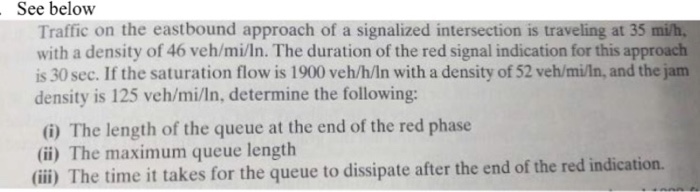 Solved See below Traffic on the eastbound approach of a | Chegg.com