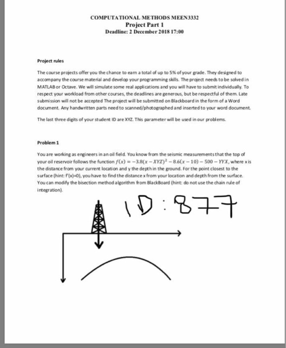 Solved COMPUTATIONAL METHODS MEEN3332 Project Part 1 | Chegg.com