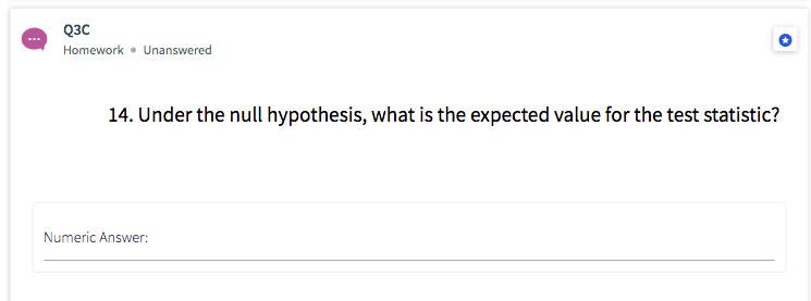 Solved Qзс Homework. Unanswered 14. Under the null | Chegg.com