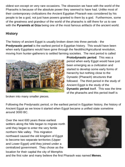 Lesson 3: Ancient Egypt Despite all of the | Chegg.com