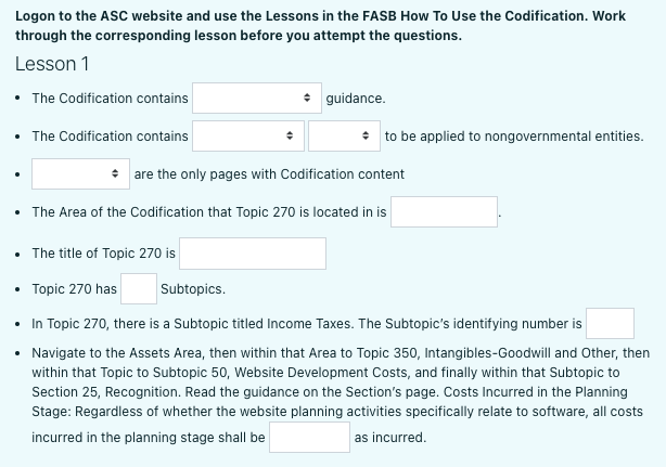 Solved Logon to the ASC website and use the Lessons in the | Chegg.com