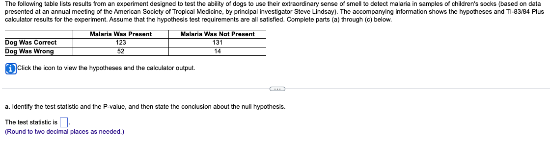 Solved The following table lists results from an experiment | Chegg.com