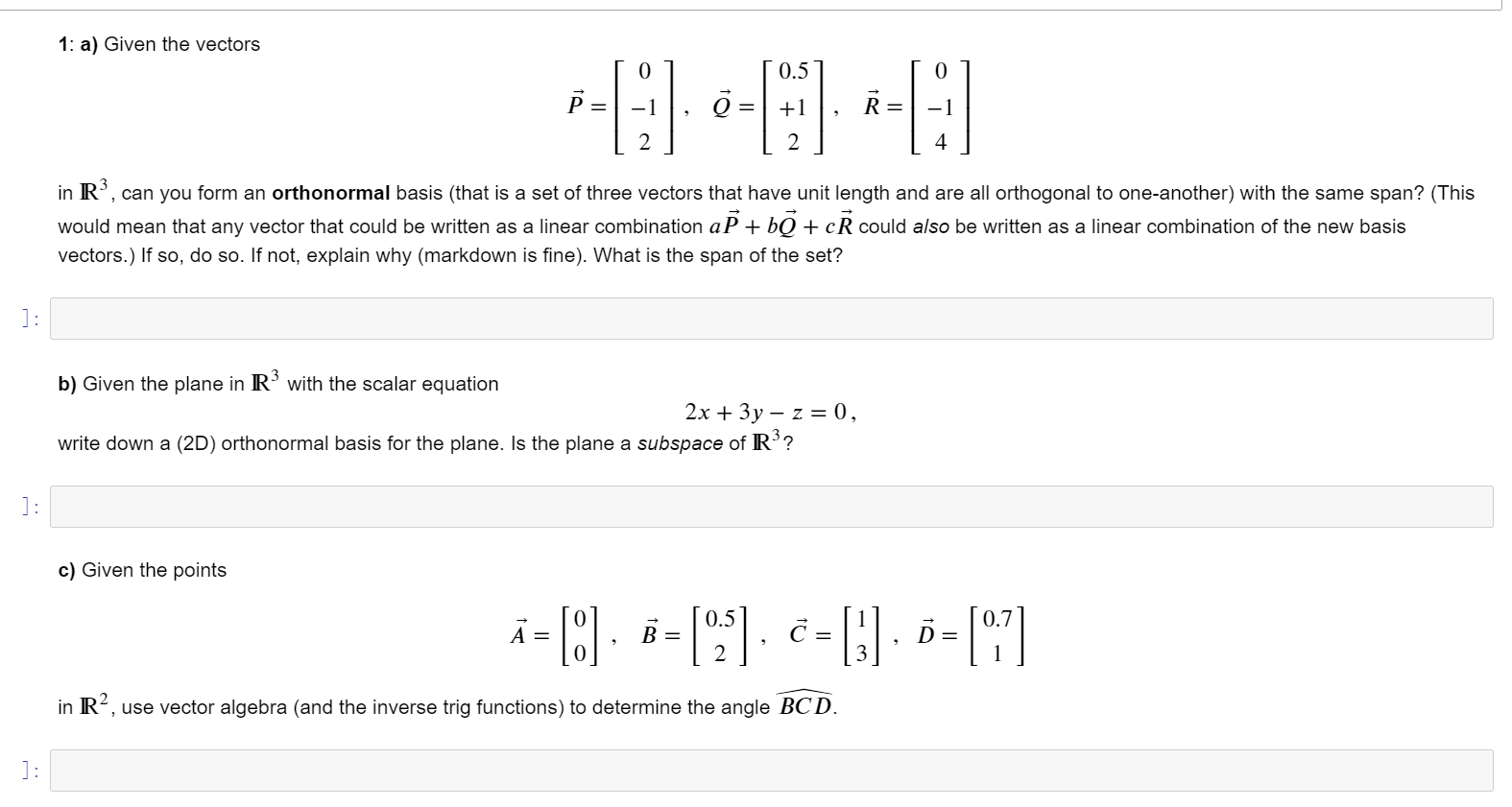 1: a) Given the vectors | Chegg.com