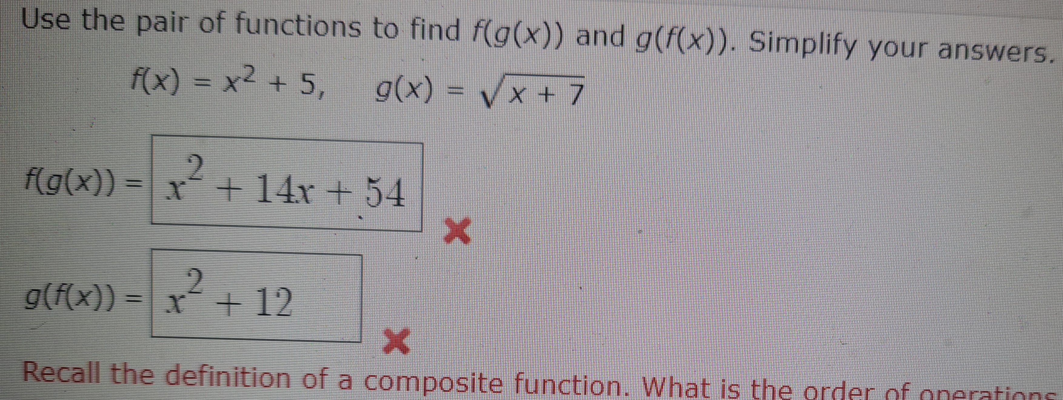 Solved Use the pair of functions to find f(g(x)) ﻿and | Chegg.com