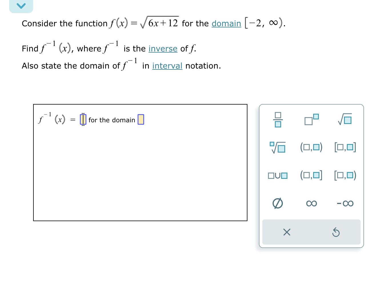 Solved Consider The Function F X 6x 12 For The Domain