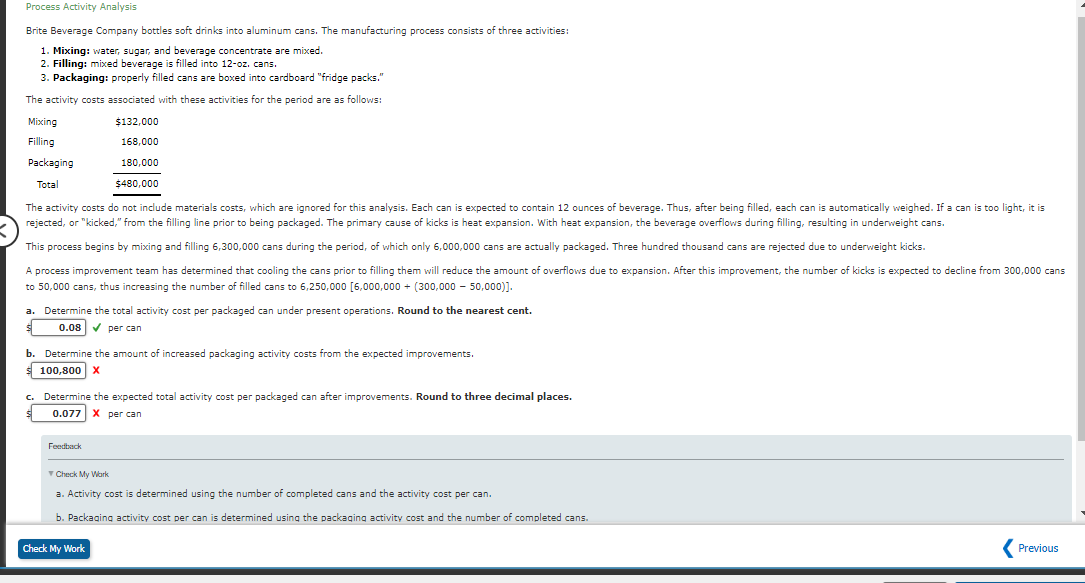 Solved Brite Beverage Company bottles soft drinks into | Chegg.com