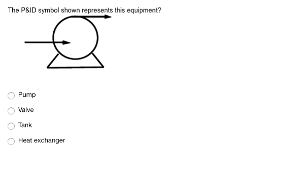 Solved The P&ID symbol shown represents this equipment? | Chegg.com