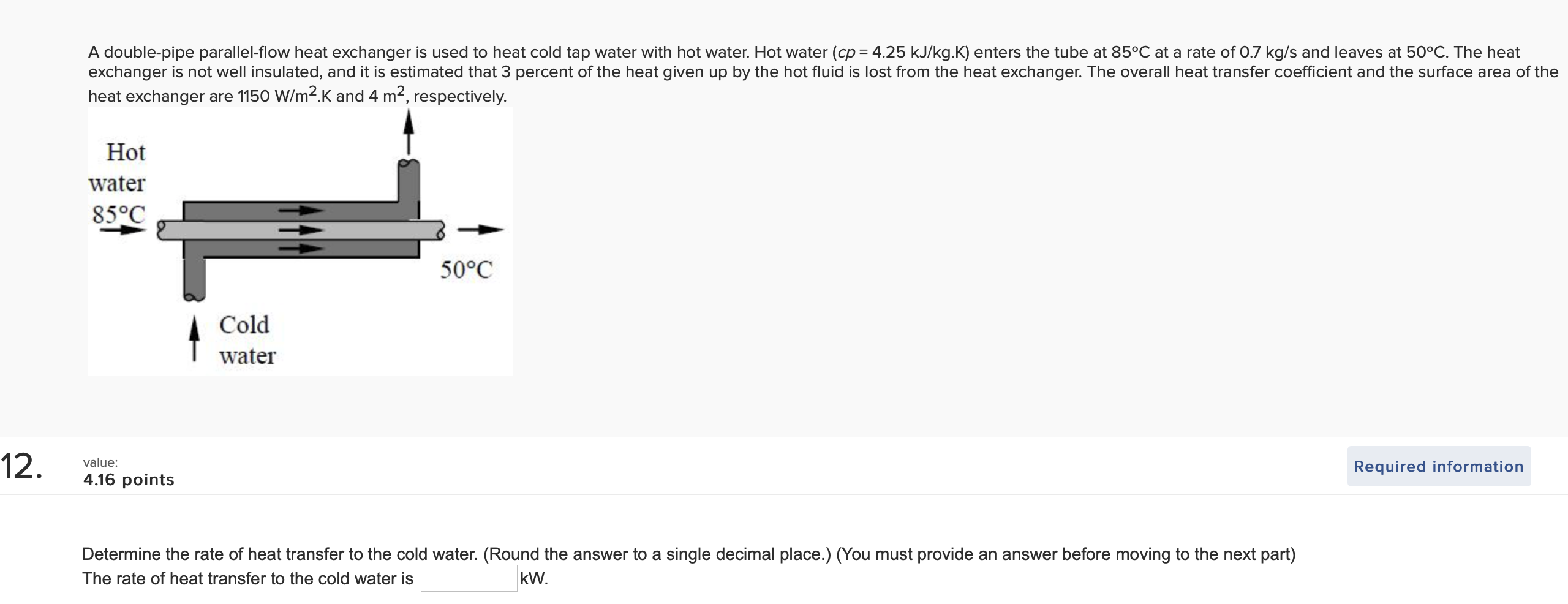 Solved A double-pipe parallel-flow heat exchanger is used to | Chegg.com