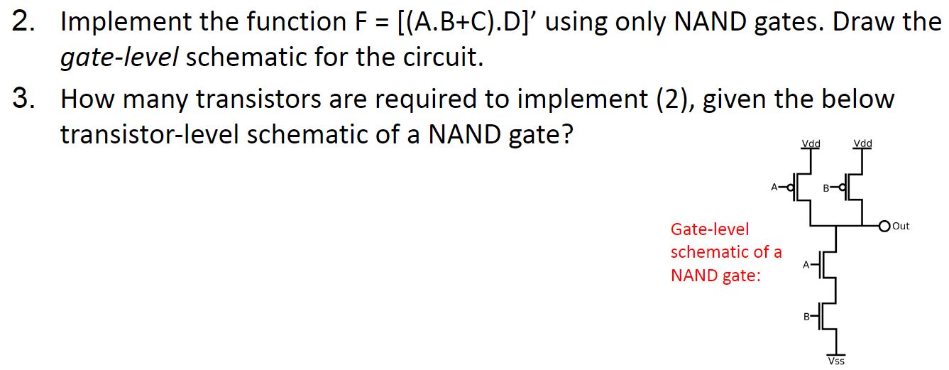 Solved 2 Implement The Function F A⋅bc⋅d ′ Using Only 7896