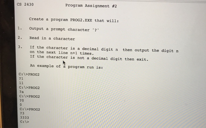 Solved CS 2430 Program Assignment #2 Create a program | Chegg.com